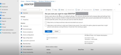 How to Perform a Remote Device Wipe in Microsoft Intune