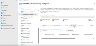 Mapping Group Policy Objects (GPOs) in Microsoft Intune